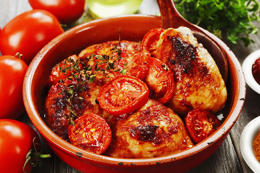 Baked Harissa Chicken Thighs With Spiced Tomato Rub – Il Fusti
